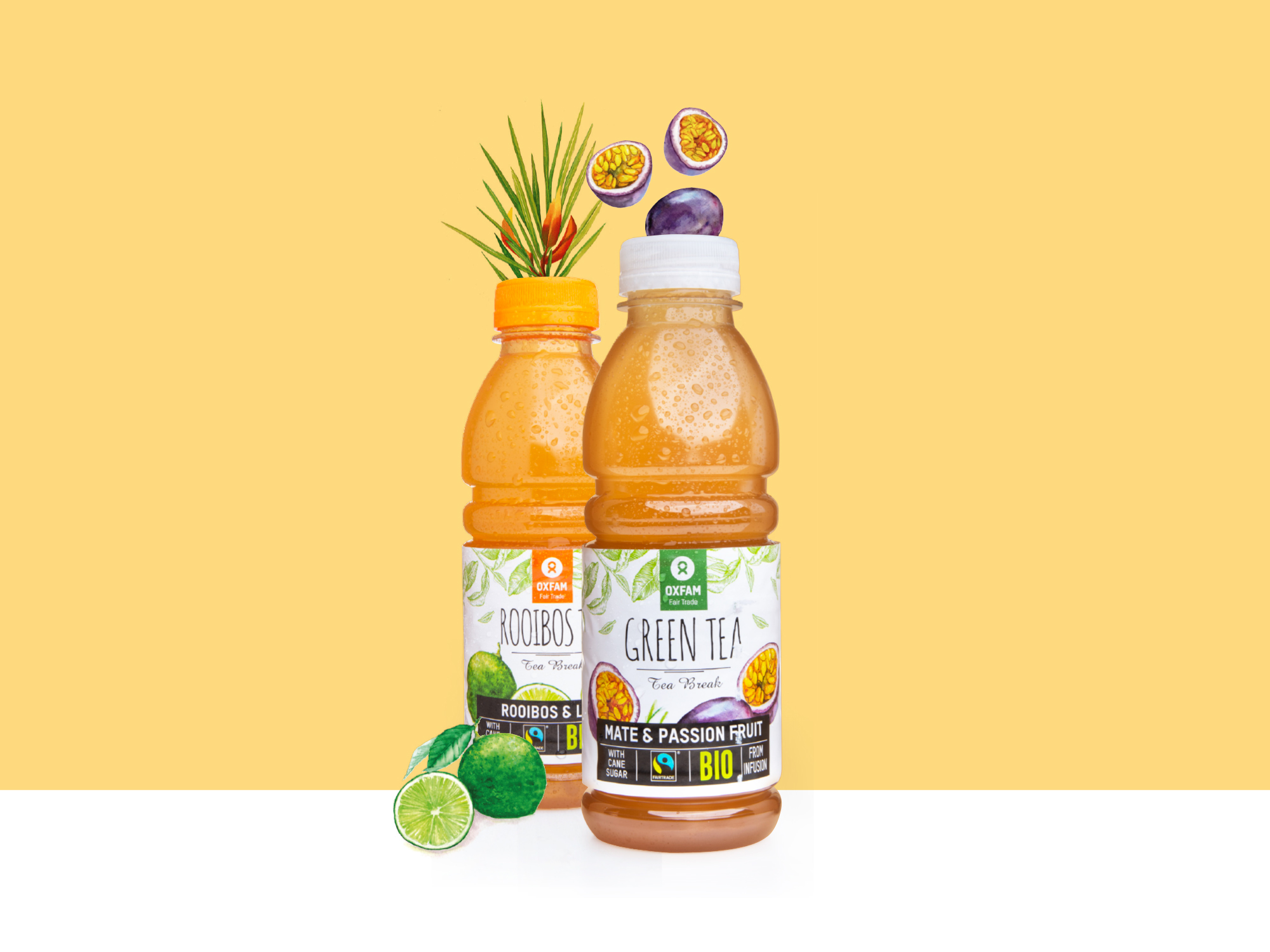 BIO Green tea drink with passion fruit in new sustainable packaging ...